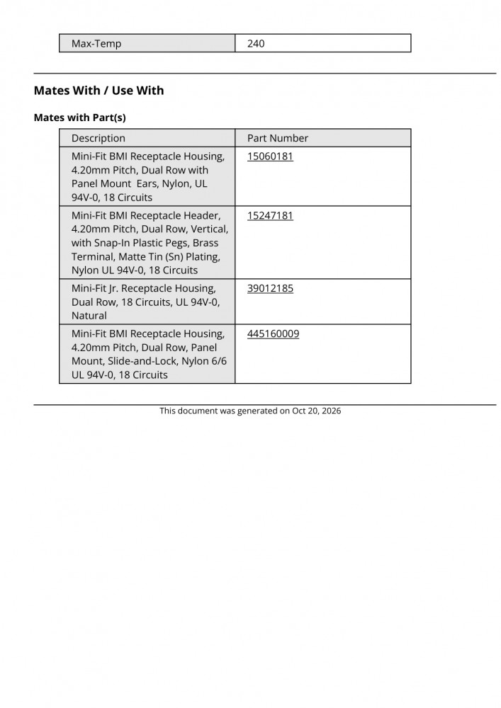 MOLEX MINI-FIT Jr. product specification page 4