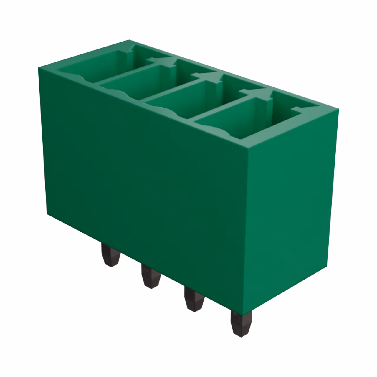 3.50mm Pitch Eurostyle Vertical PCB Header, Green Housing, 4 Circuits for sale