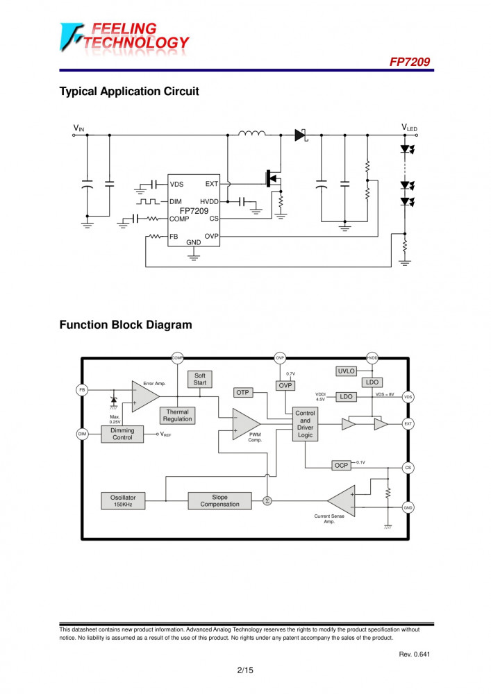 FP7209 datasheet page 2
