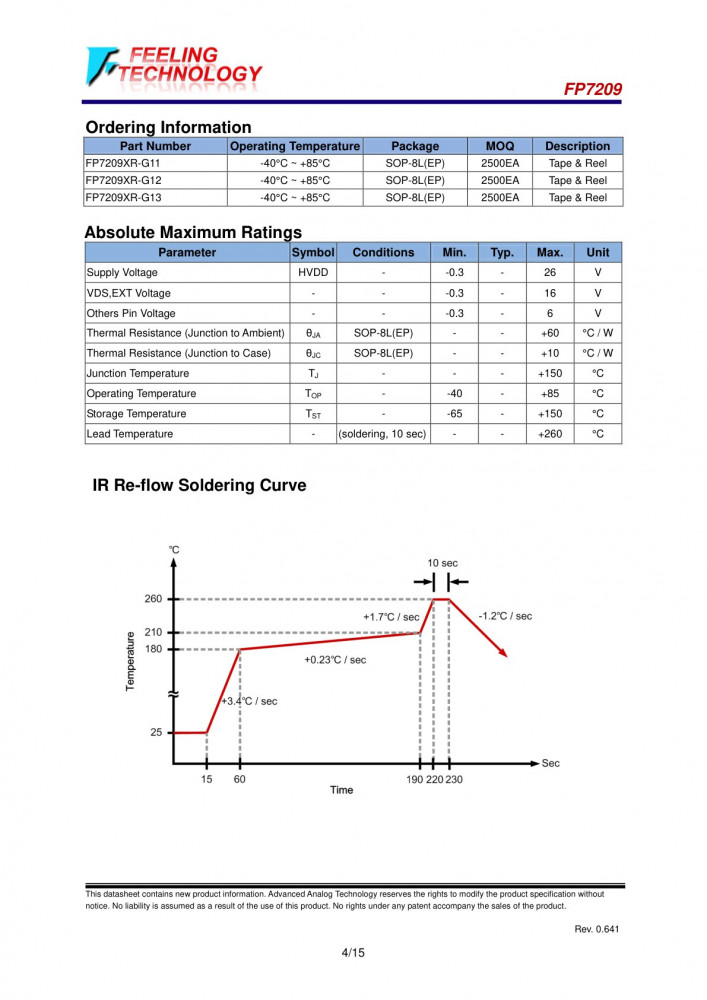 FP7209 datasheet page 4