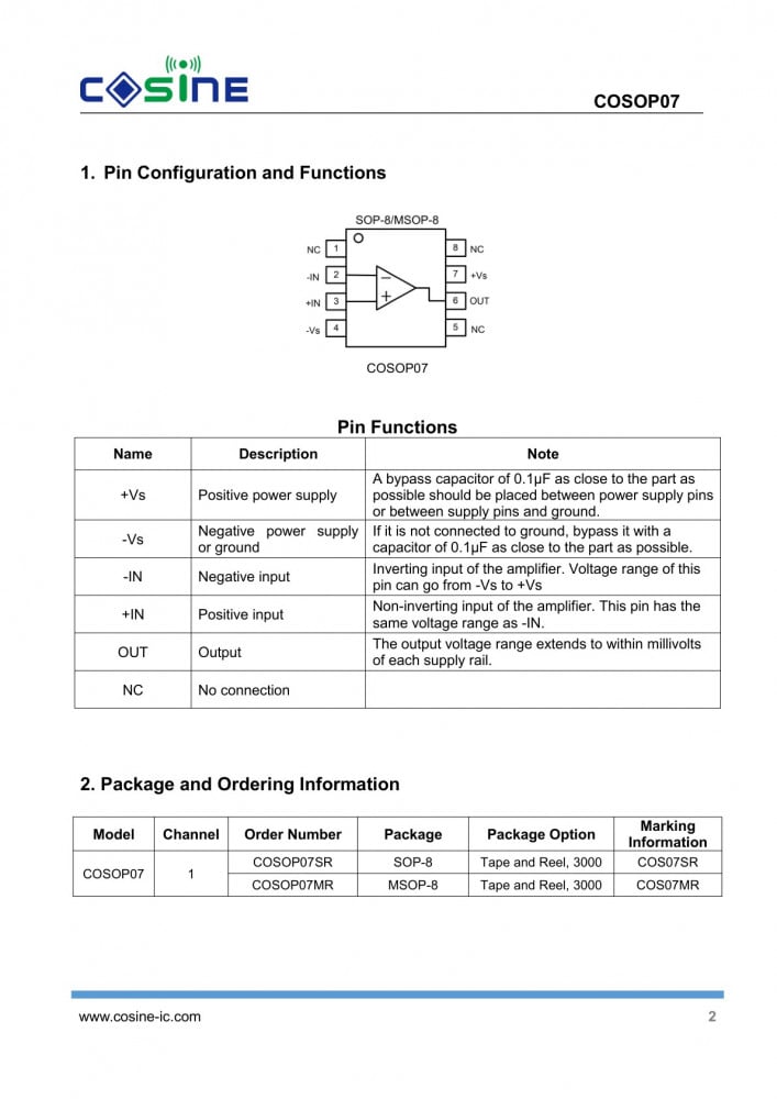 COSOP07SR datasheet page 2