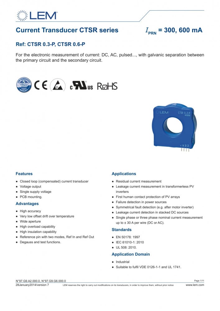 CTSR 0.3-P datasheet page 1