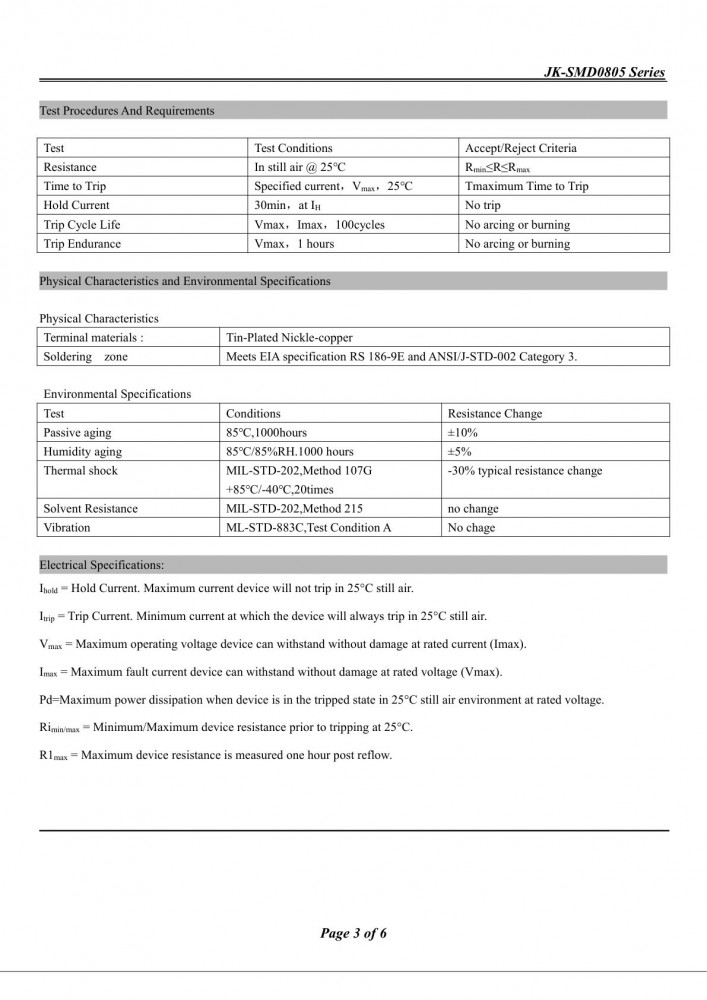 JK-SMD0805 series datasheet page 3