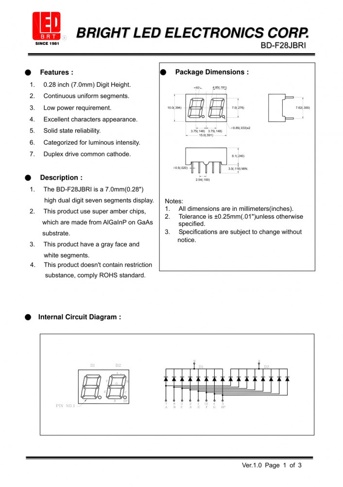 BD-F28JBRI package drawing, page 1