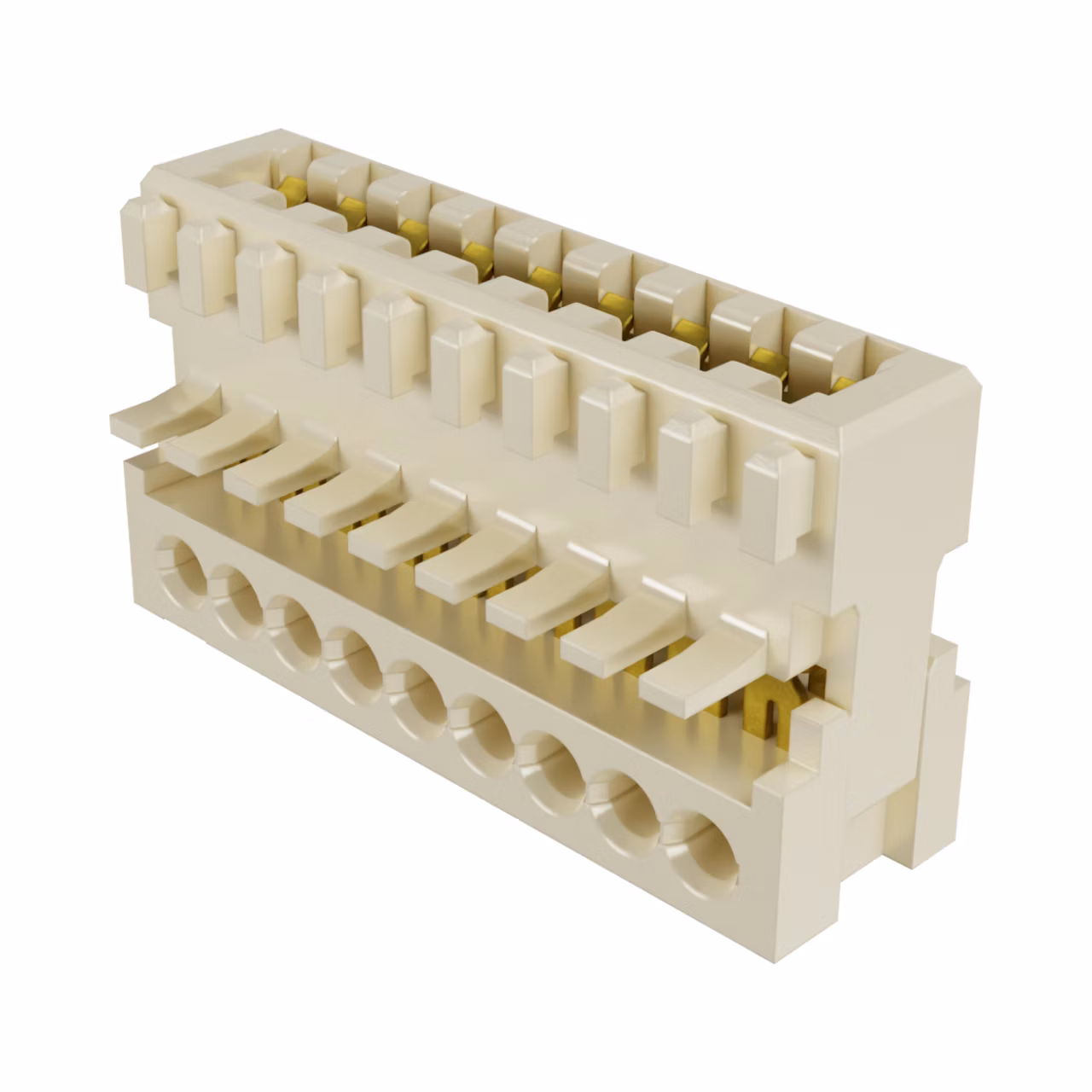 Appli-Mate RAST 2.5 Connector, 2.50mm Pitch, Female, 9 Circuits, Closed Endwalls, Brown Color Stripe, Gold Plating for sale