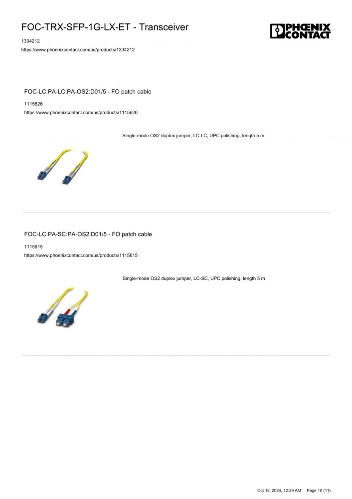 Phoenix Contact 1334212 technical document page 10