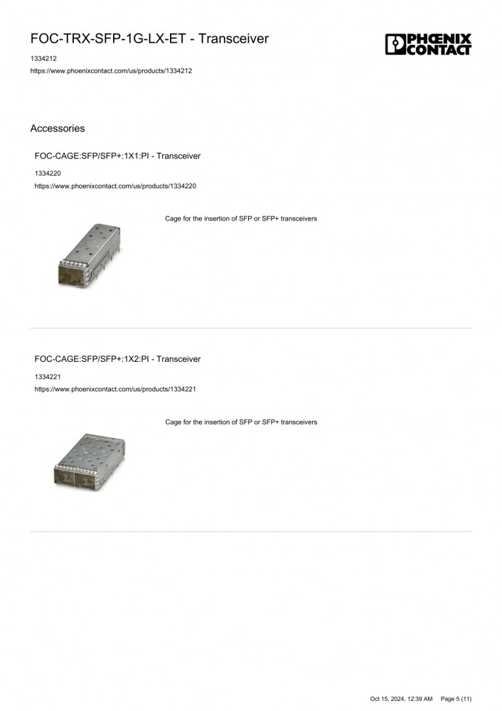Phoenix Contact 1334212 technical document page 5