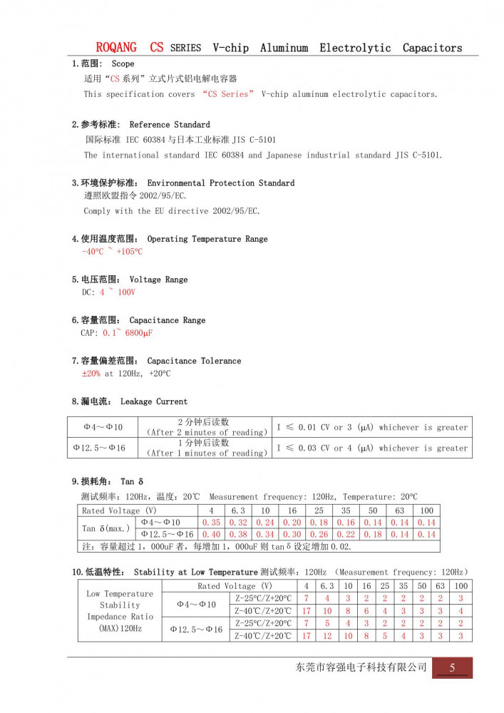 ROQANG CS2A330M-CRF10 technical document page 5