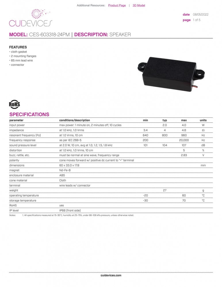 CES-603318-24PM datasheet page 1