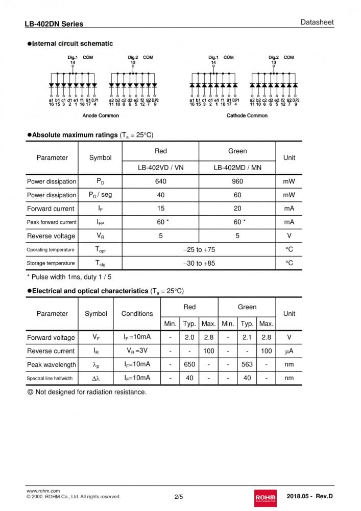 ROHM LB-402DD technical document page 2