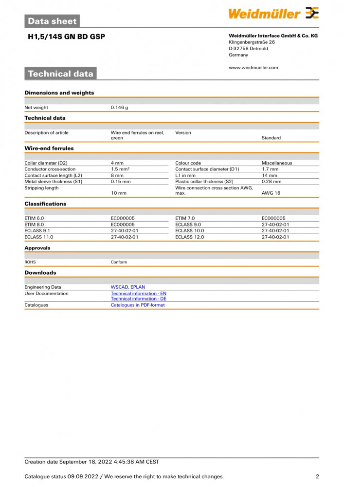 WEIDMULLER 9028370000 technical document page 2