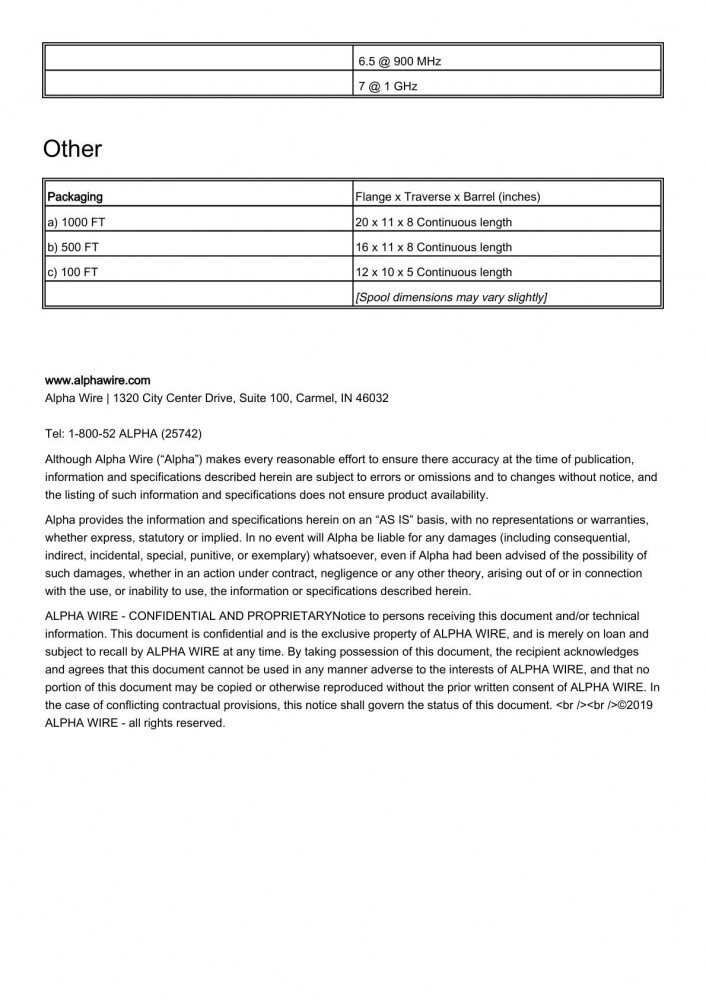 Alpha Wire M4206 technical document page 3