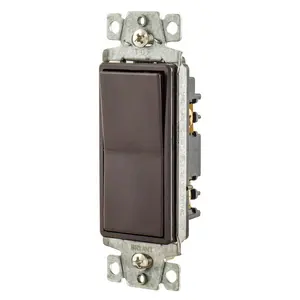 Industrial Grade Fashion Series, Rocker Switches, General Purpose AC, Three Way, 15A 120/277V AC, Back and Side Wired, Brown for sale