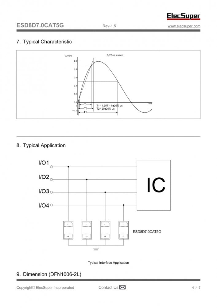 ESD8D7.0CAT5G datasheet page 4