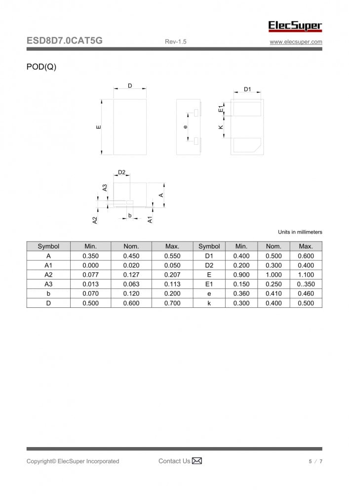 ESD8D7.0CAT5G datasheet page 5
