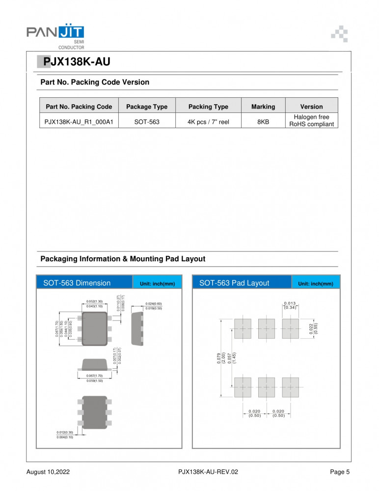 PJX138K-AU datasheet page 5