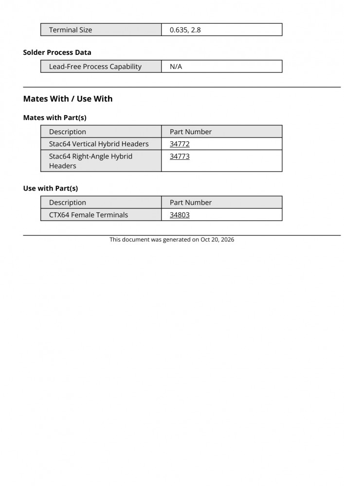 Technical document image 3 for MOLEX 349690142