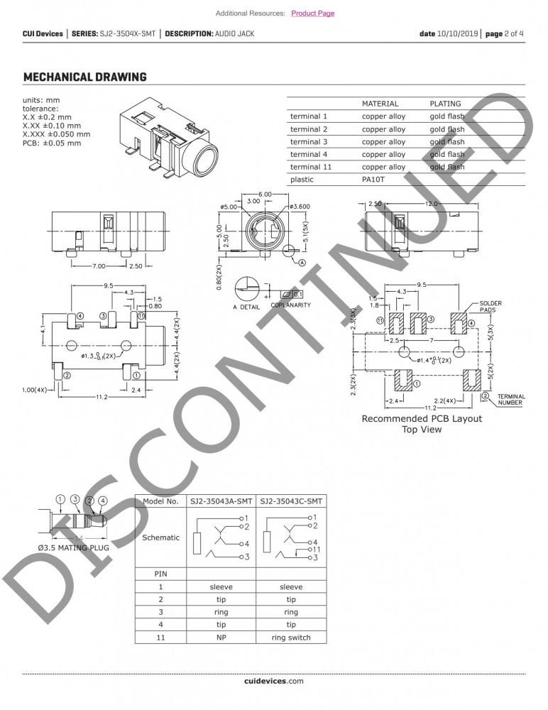 SJ2-35043A-SMT-TR datasheet page 2