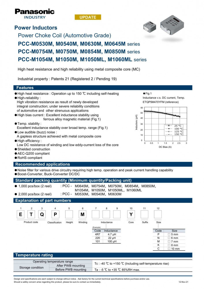 Datasheet page 1