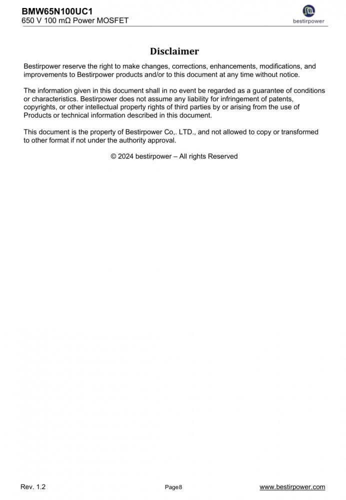 BMW65N100UC1 datasheet page 8