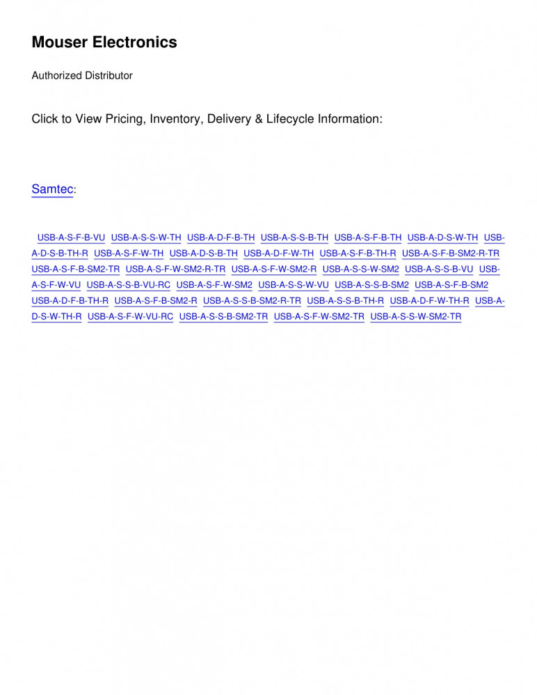 Samtec USB-A series technical document page 2