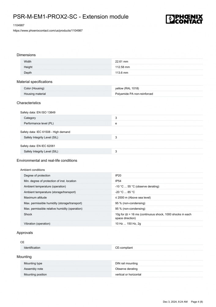 Phoenix Contact 1104987 technical document page 4