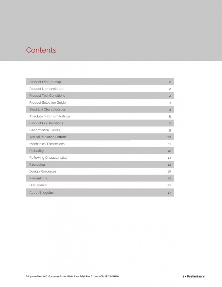 Bridgelux BXEN-40E-13H-9B-00-0-0 datasheet page 3