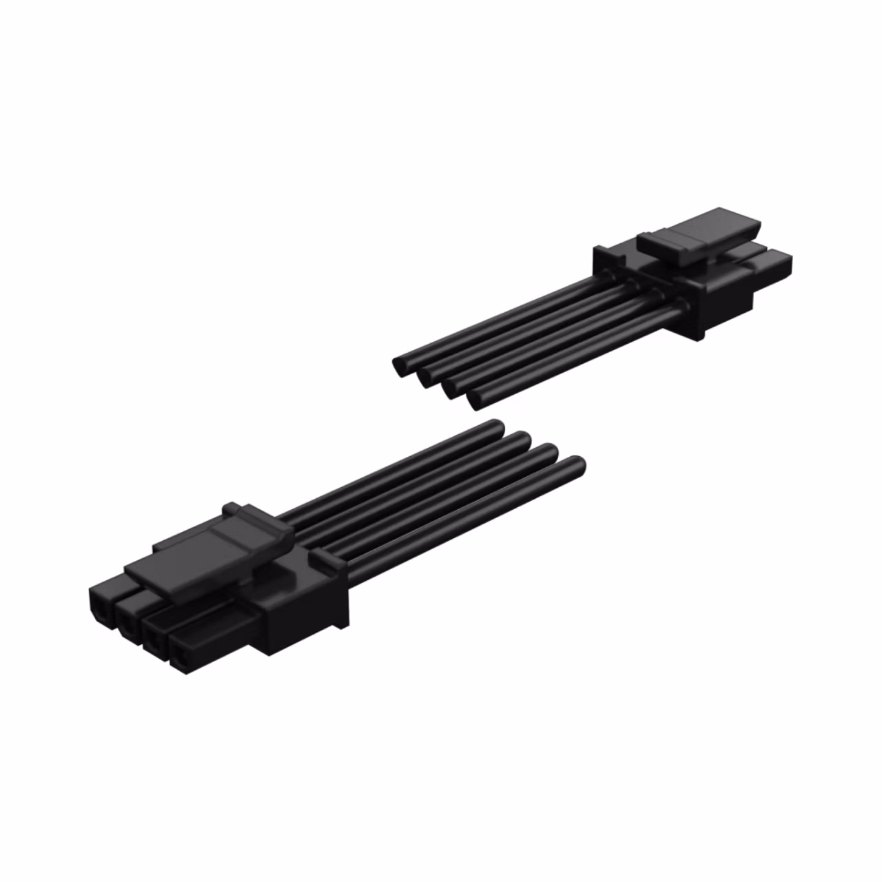 Micro-Fit 3.0 Female-to-Micro-Fit 3.0 Female Off-the-Shelf (OTS) Cable Assembly, Single Row, 300.00mm Length, Tin (Sn) Plating, 4 Circuits, Black for sale