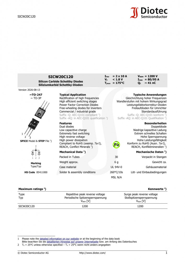 SICW20C120 document page 1