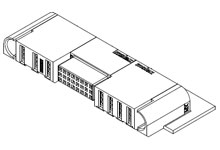 EXTreme Ten60Power Right-Angle Receptacle with Side Guides, 24 Signal Circuits, 7 Power Circuits