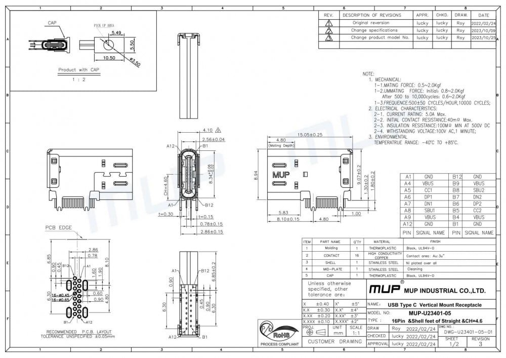 U23401-05 technical document page 1