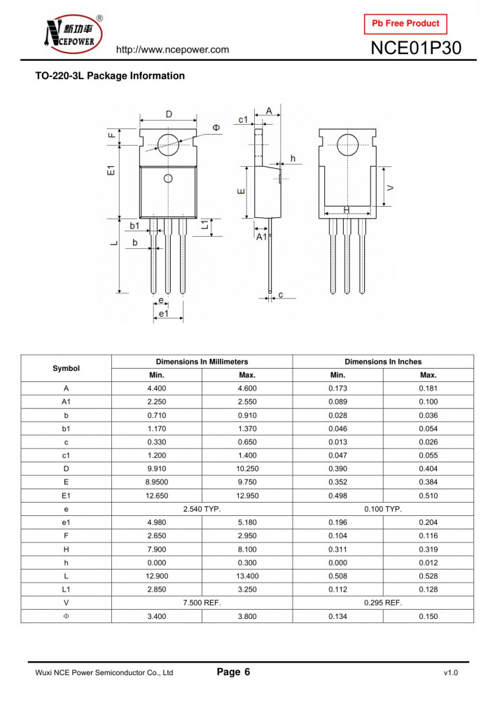 NCE01P30 datasheet page 6