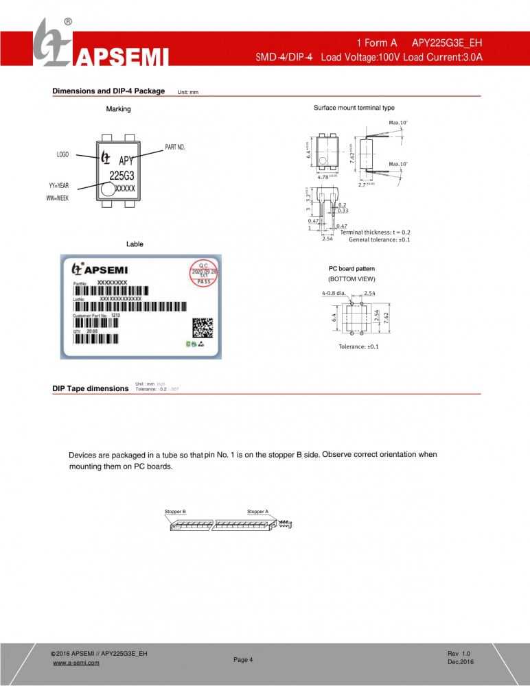 APY225G3EH datasheet page 4