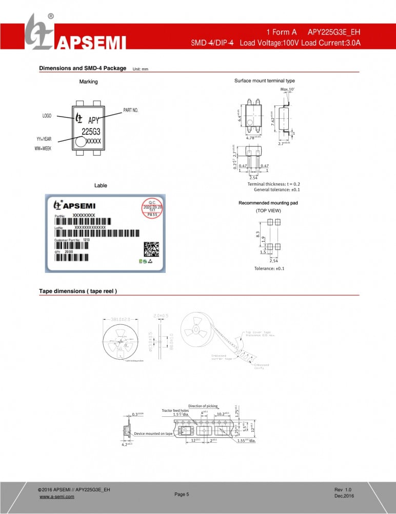 APY225G3EH datasheet page 5