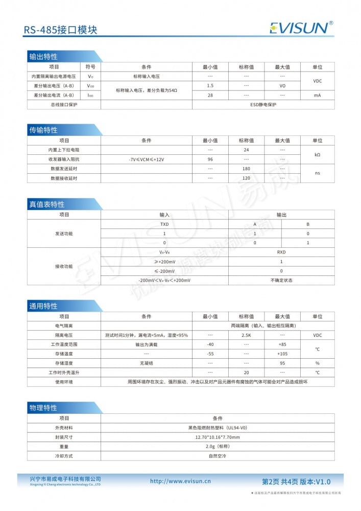 TD301M485 technical document page 2