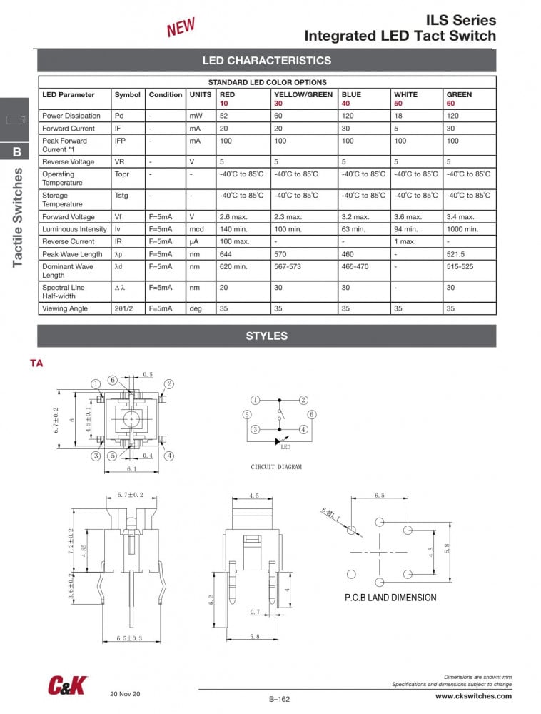 C&K ILS TA180 50 datasheet page 2
