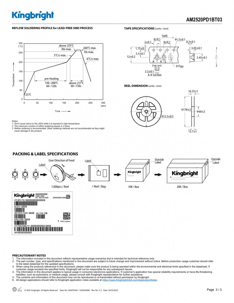 AM2520PD1BT03 datasheet page 3