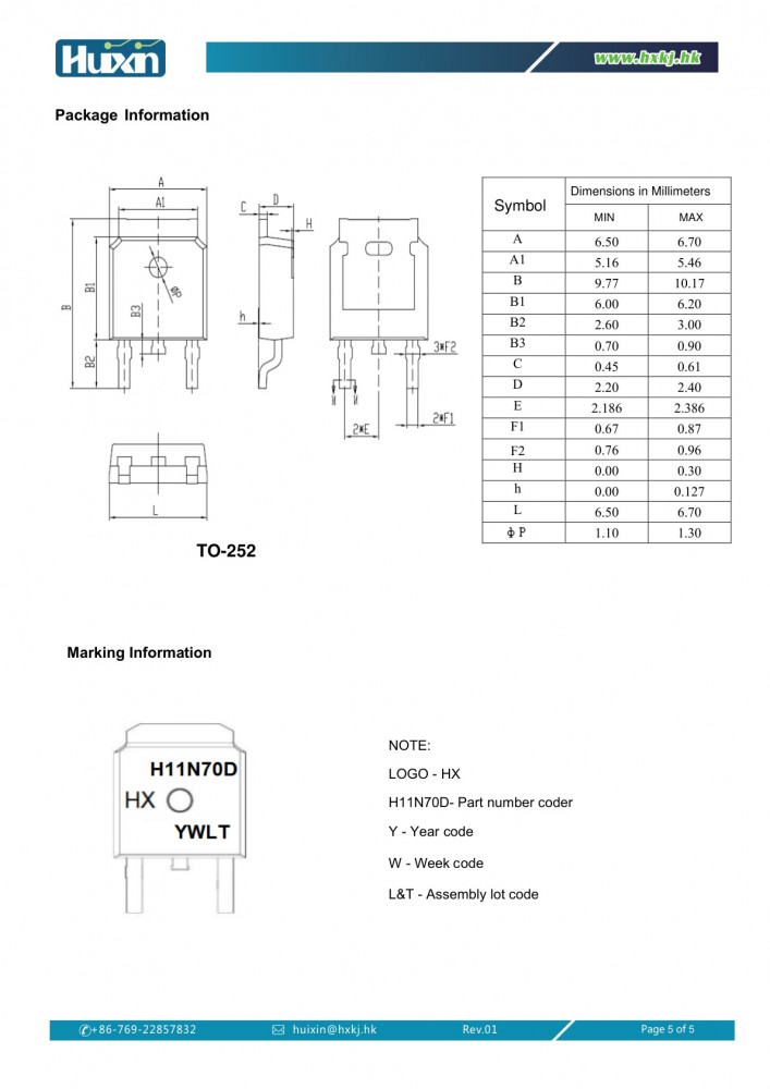 H11N70D technical document page 5