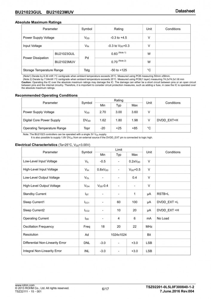BU21023GUL-E2 datasheet page 6