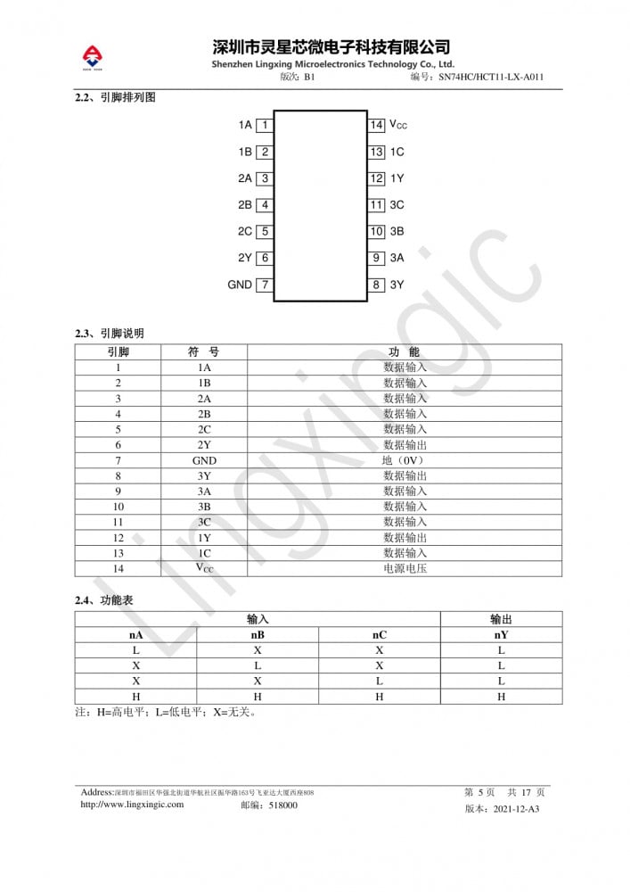 SN74HC11N(LX) datasheet page 5