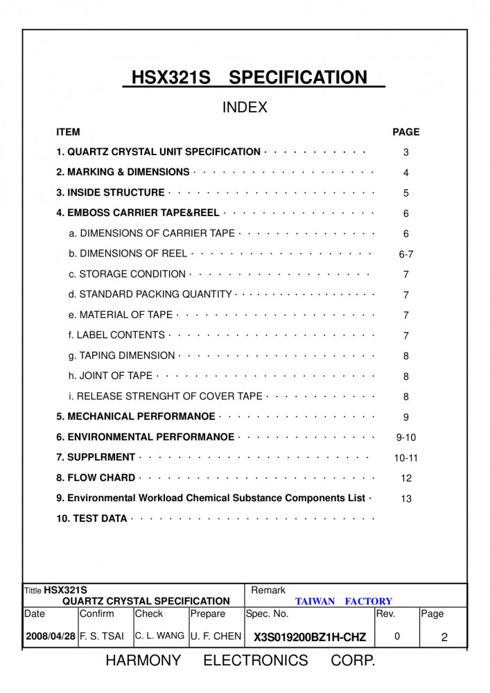 HELE X3S019200BZ1H-CHZ datasheet page 2