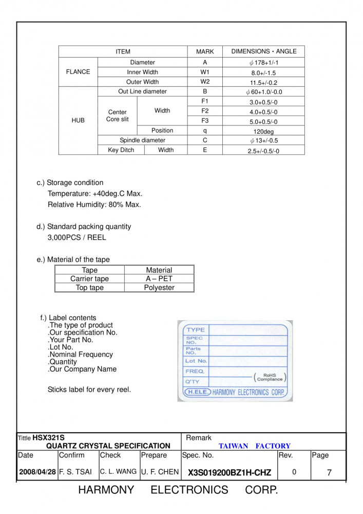 HELE X3S019200BZ1H-CHZ datasheet page 7