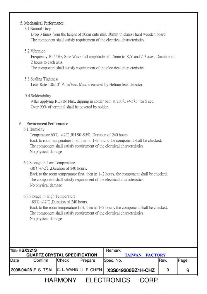 HELE X3S019200BZ1H-CHZ datasheet page 9
