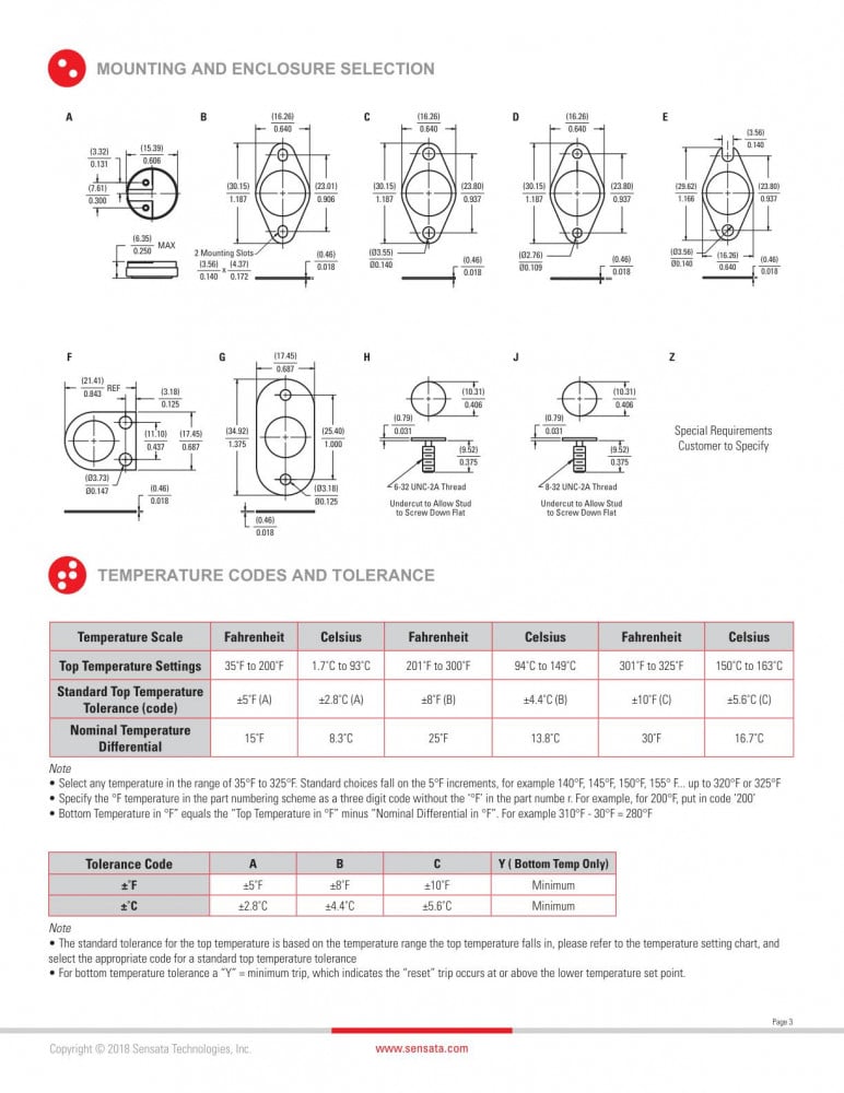 Sensata 5003 Series document page 3