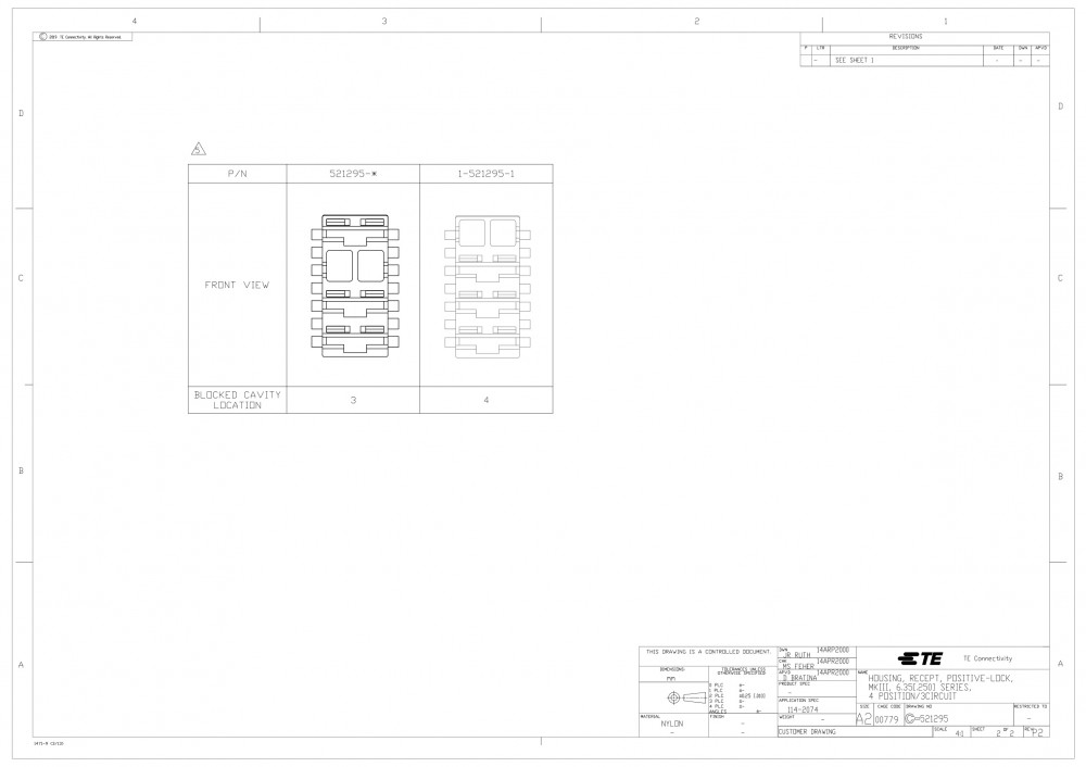 TE Connectivity 521295-1 customer drawing page 2