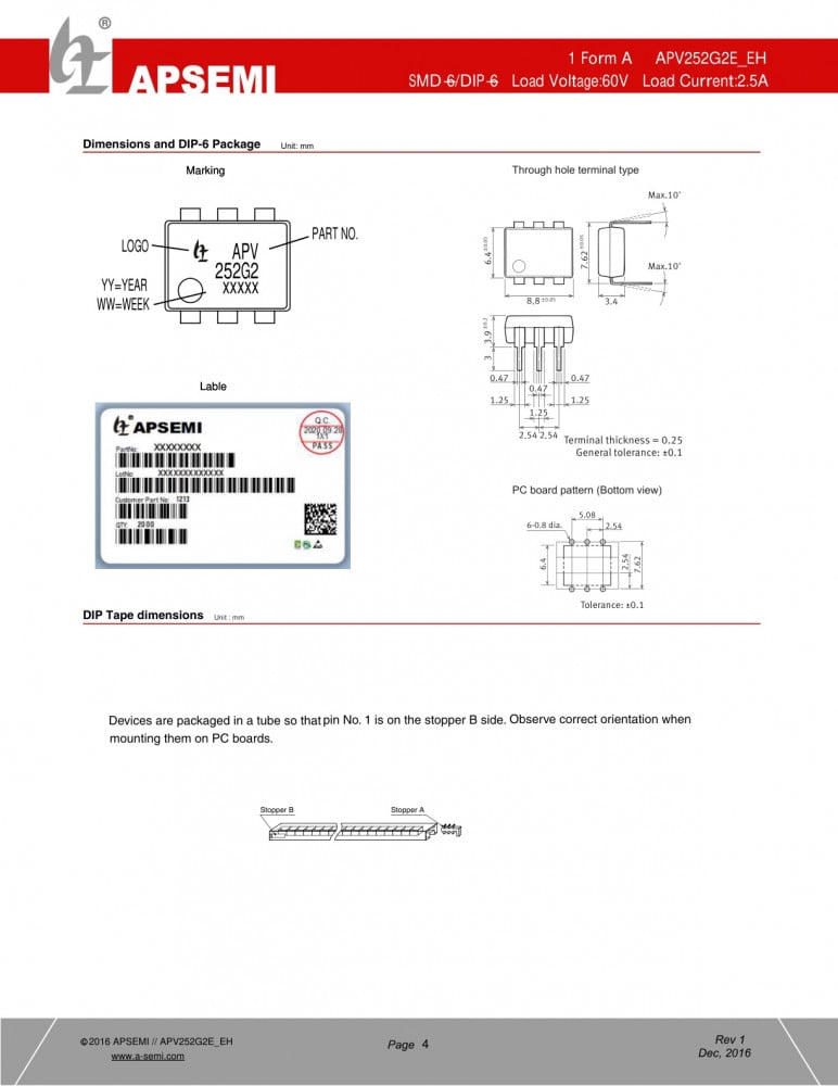 APV252G2EH datasheet page 4