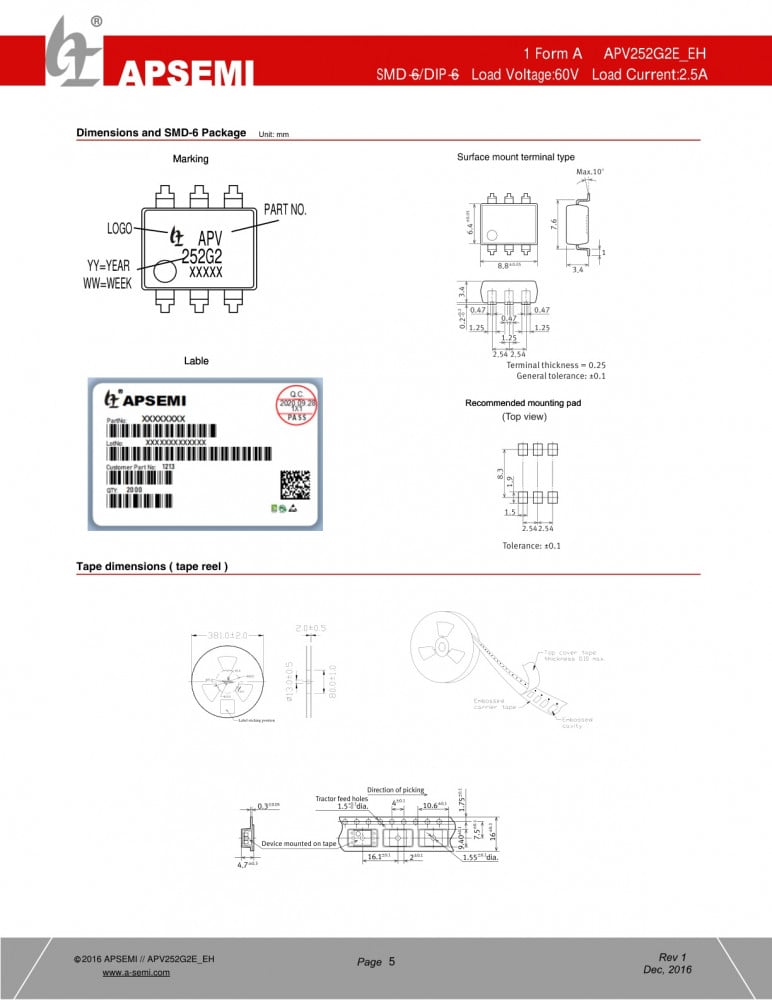 APV252G2EH datasheet page 5