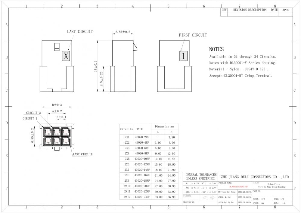 43045 series technical drawing page 9
