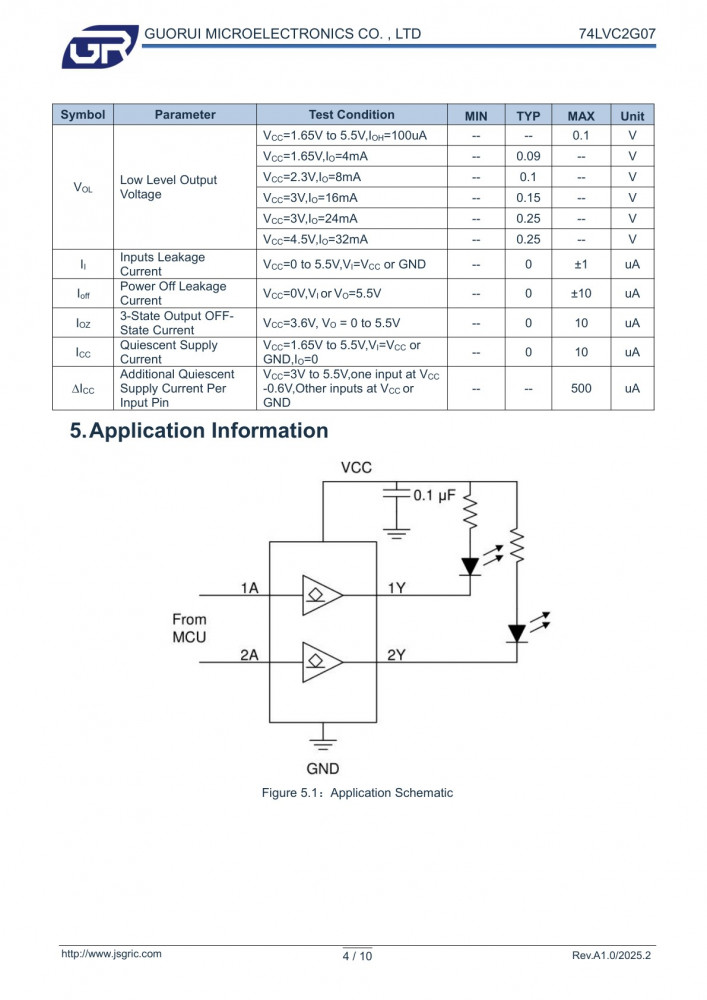 74LVC2G07 datasheet page 4