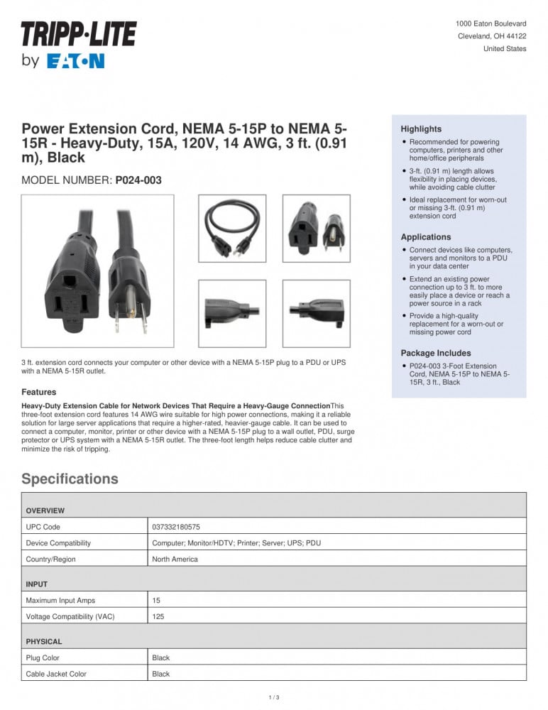 P024-003 technical document page 1